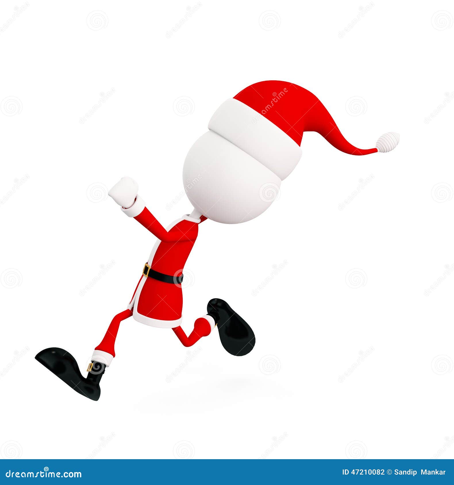 3d Santa is running stock illustration. Illustration of lifestyle ...