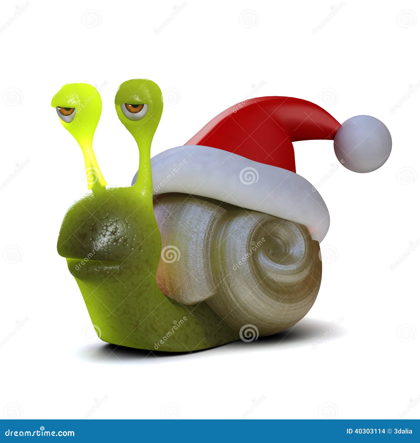 3d Santa snail stock illustration. Illustration of pest - 40303114