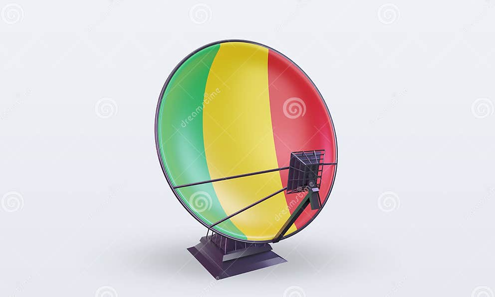 3d Satellite Mali Flag Rendering Front View Stock Illustration ...