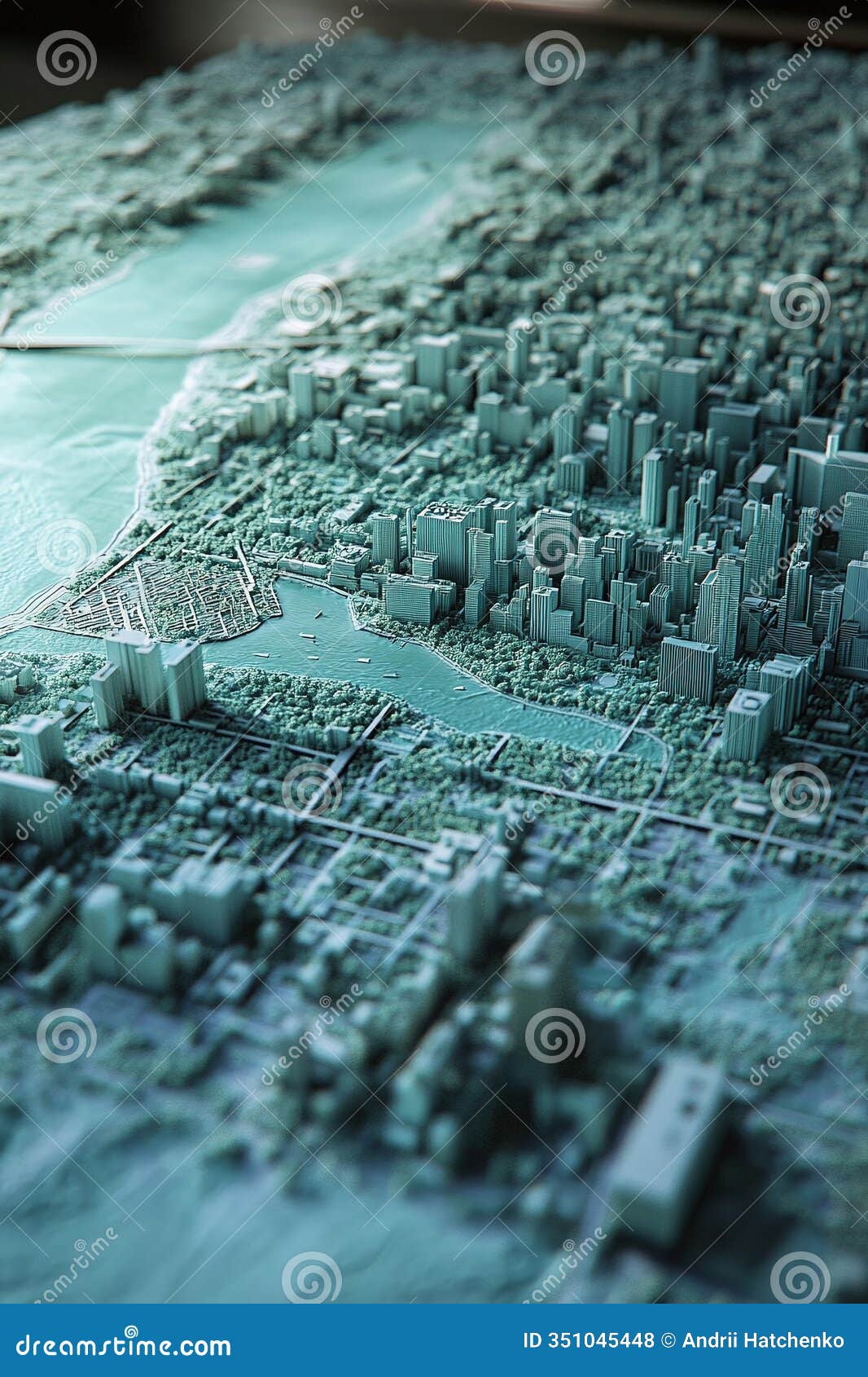 3D Satellite Scan Model of an Urban Area Showcasing Elevation Land ...