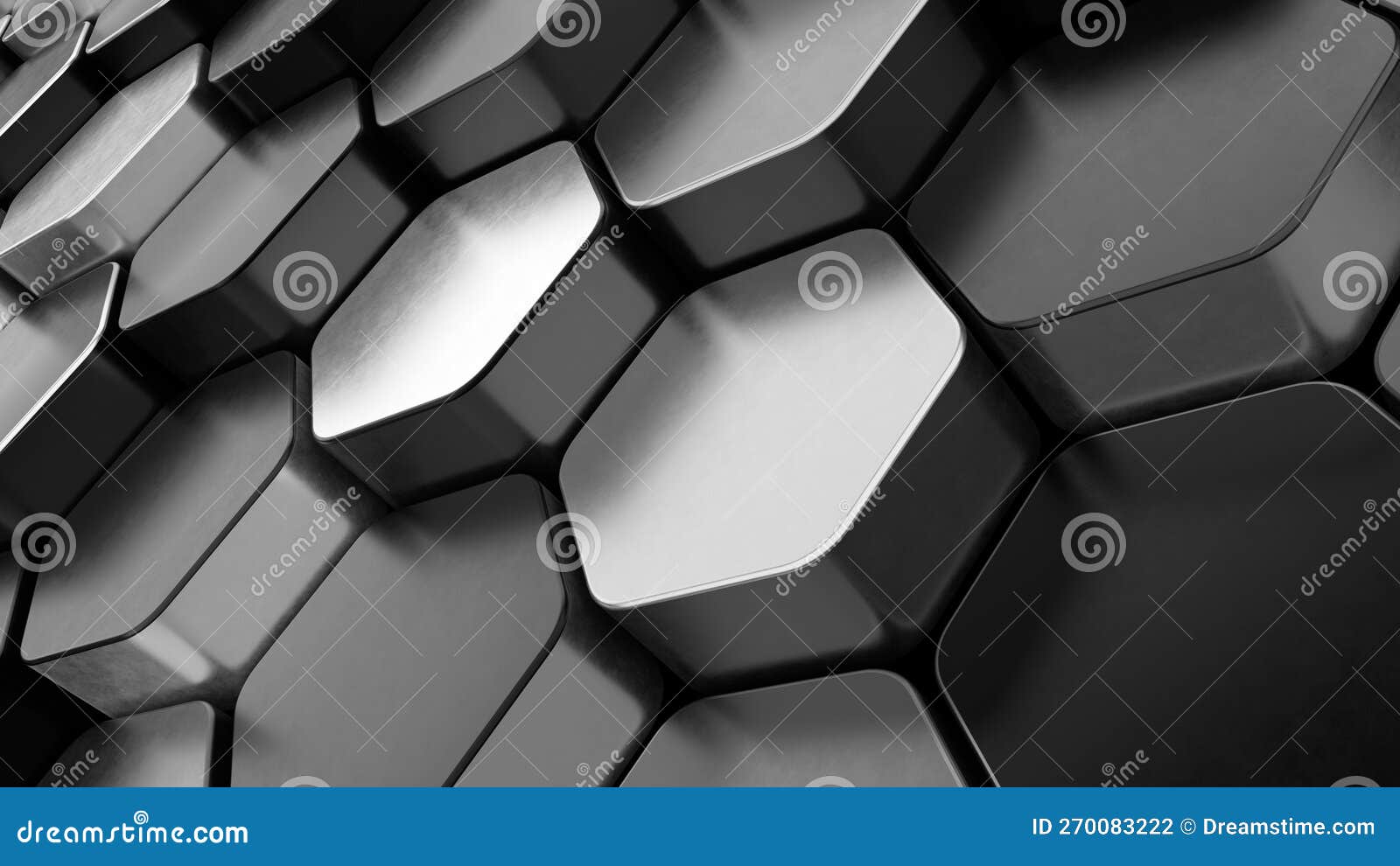 3d Satin Metal and Black Metal Material Hexagon Background. Stock ...