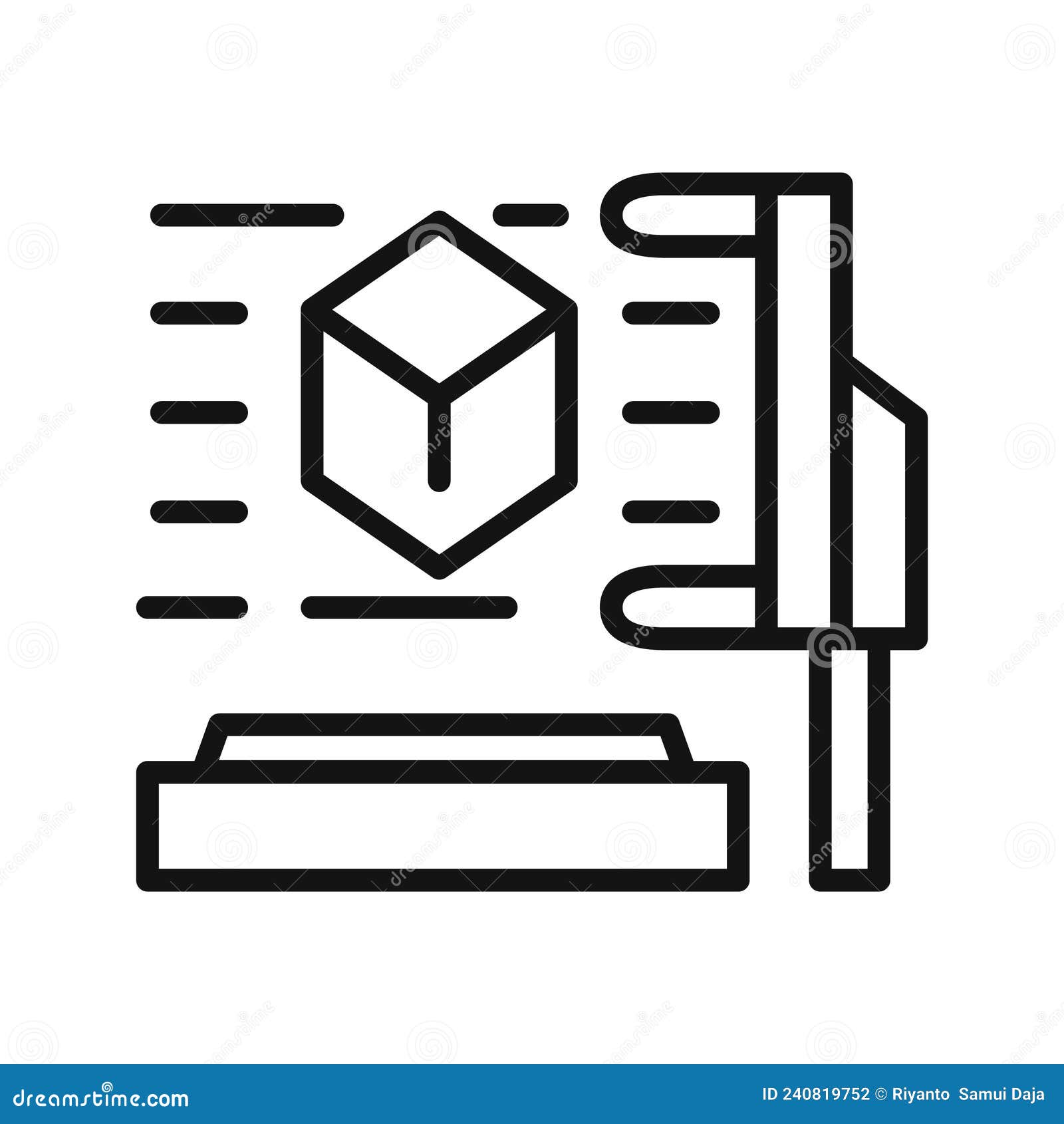 3D Scanner Icon Black and White Illustration Stock Vector ...