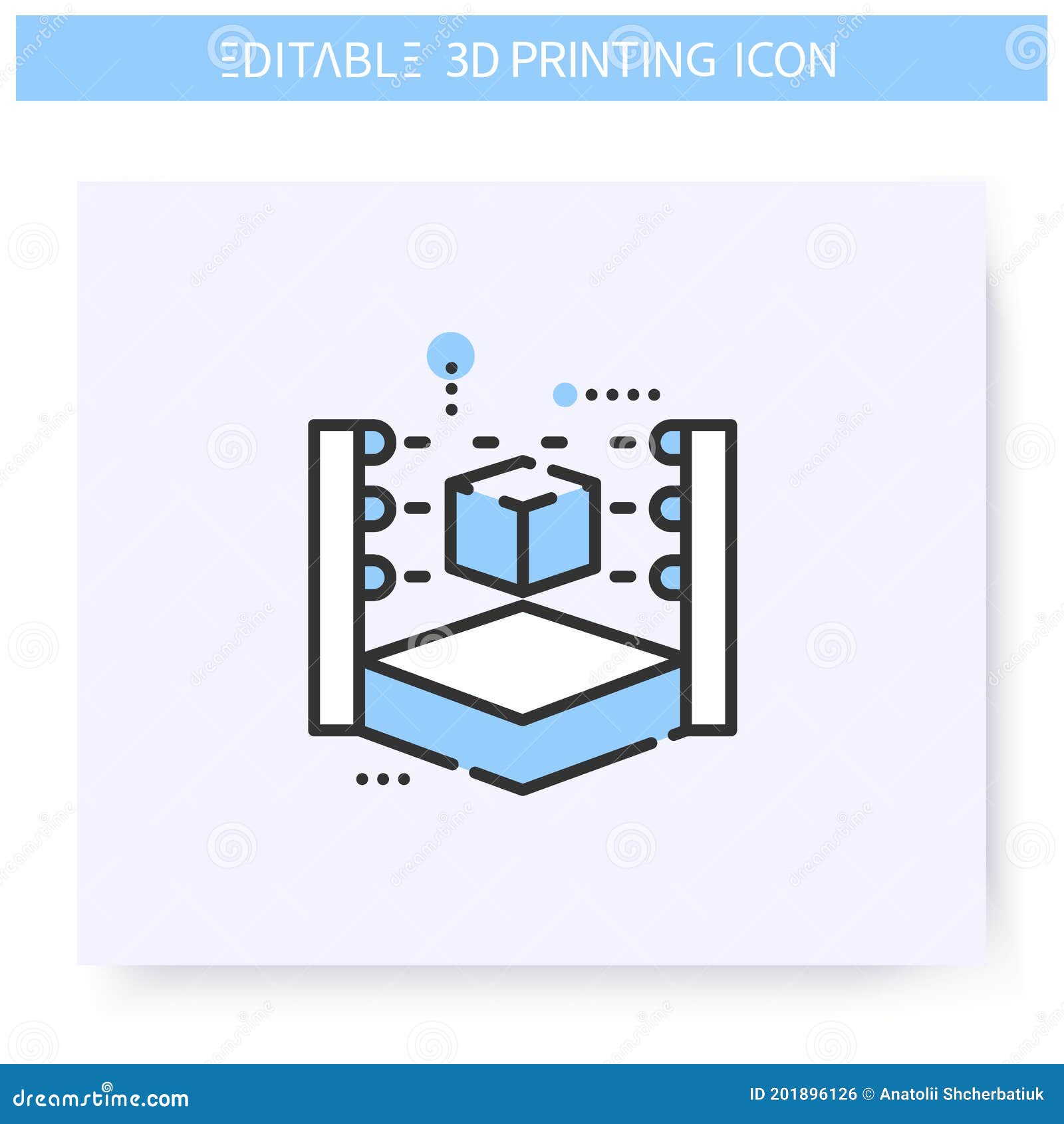 3d Scanner Line Icon. Editable Illustration Stock Vector - Illustration ...
