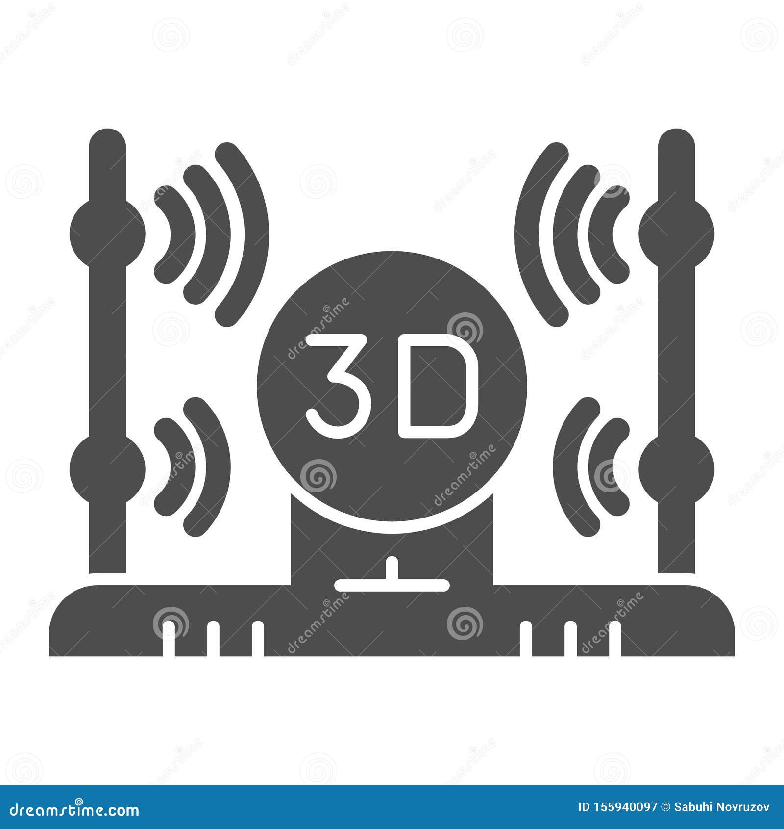 3D Scanner Solid Icon. 3d Scanning Vector Illustration Isolated on ...