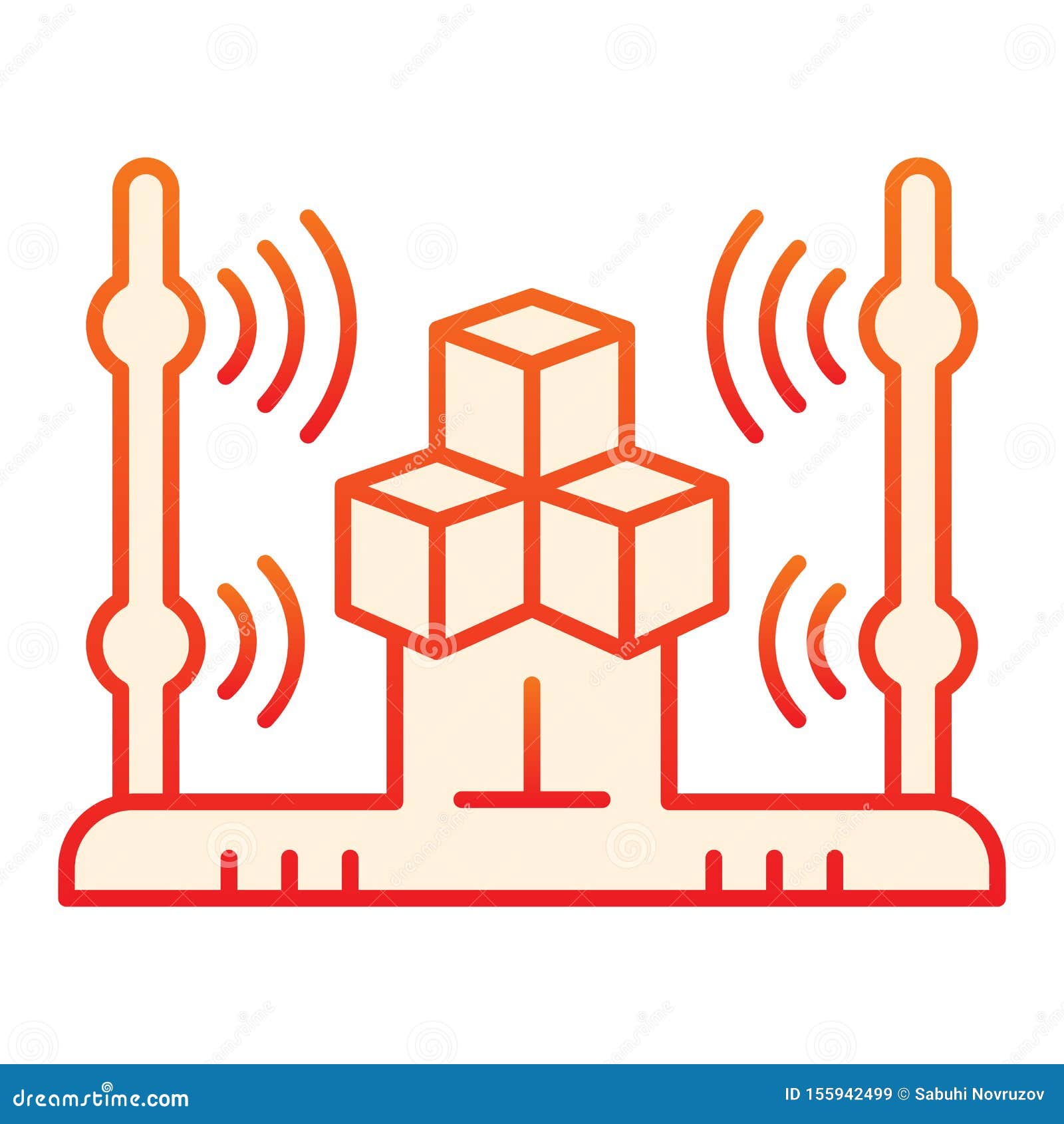 3d Scanning System Flat Icon. 3d Scanner Orange Icons in Trendy Flat ...