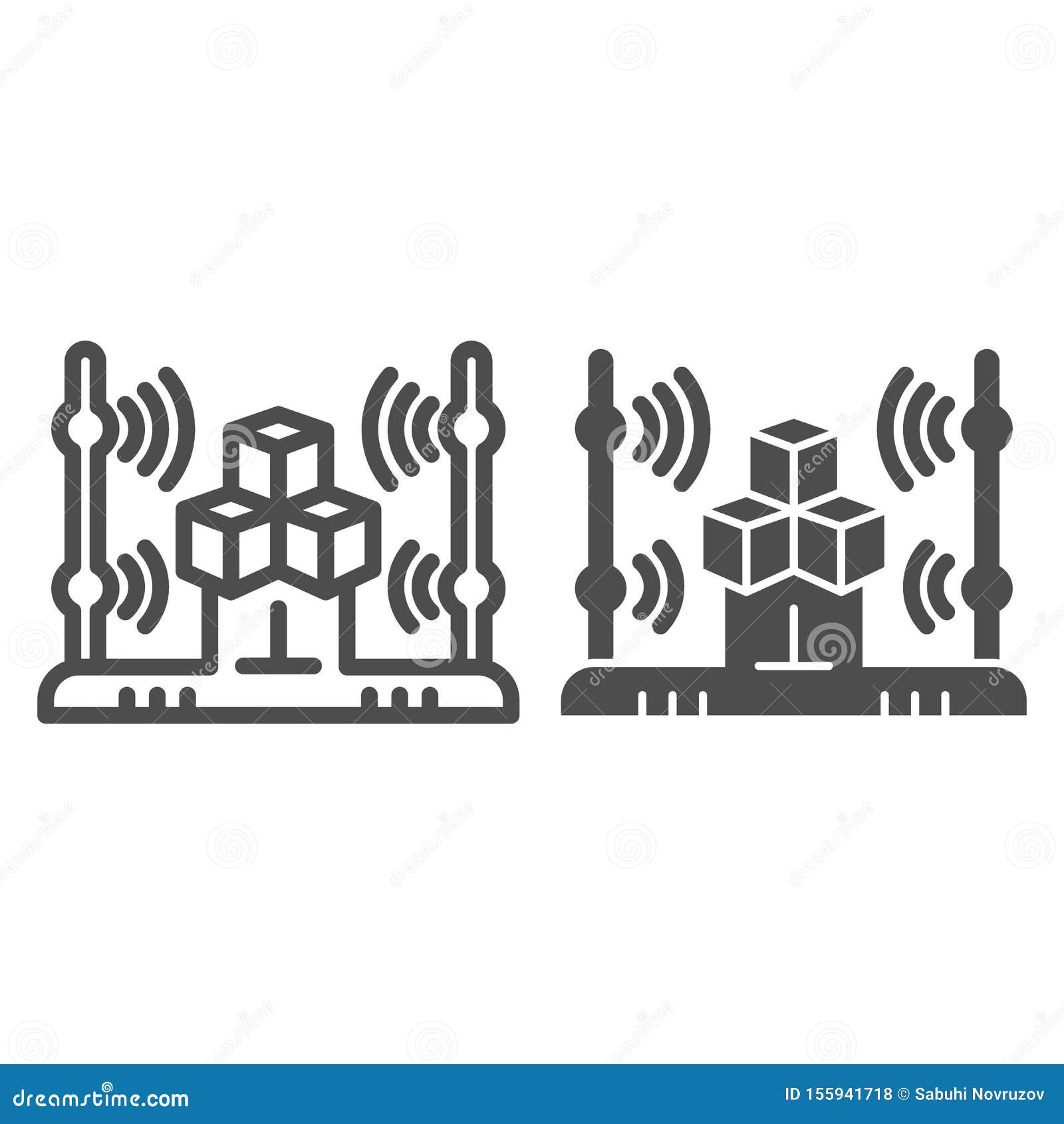 White 3D Scanner With Cube Projection Icon Isolated On White Background ...