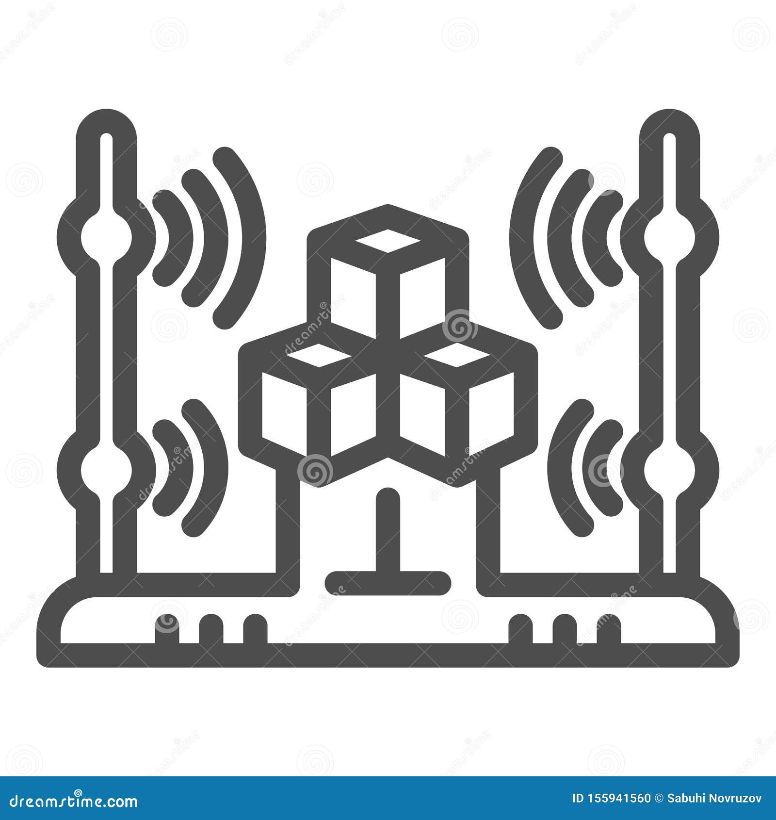 3d Scanning System Line Icon. 3d Cube Scan Vector Illustration Isolated ...