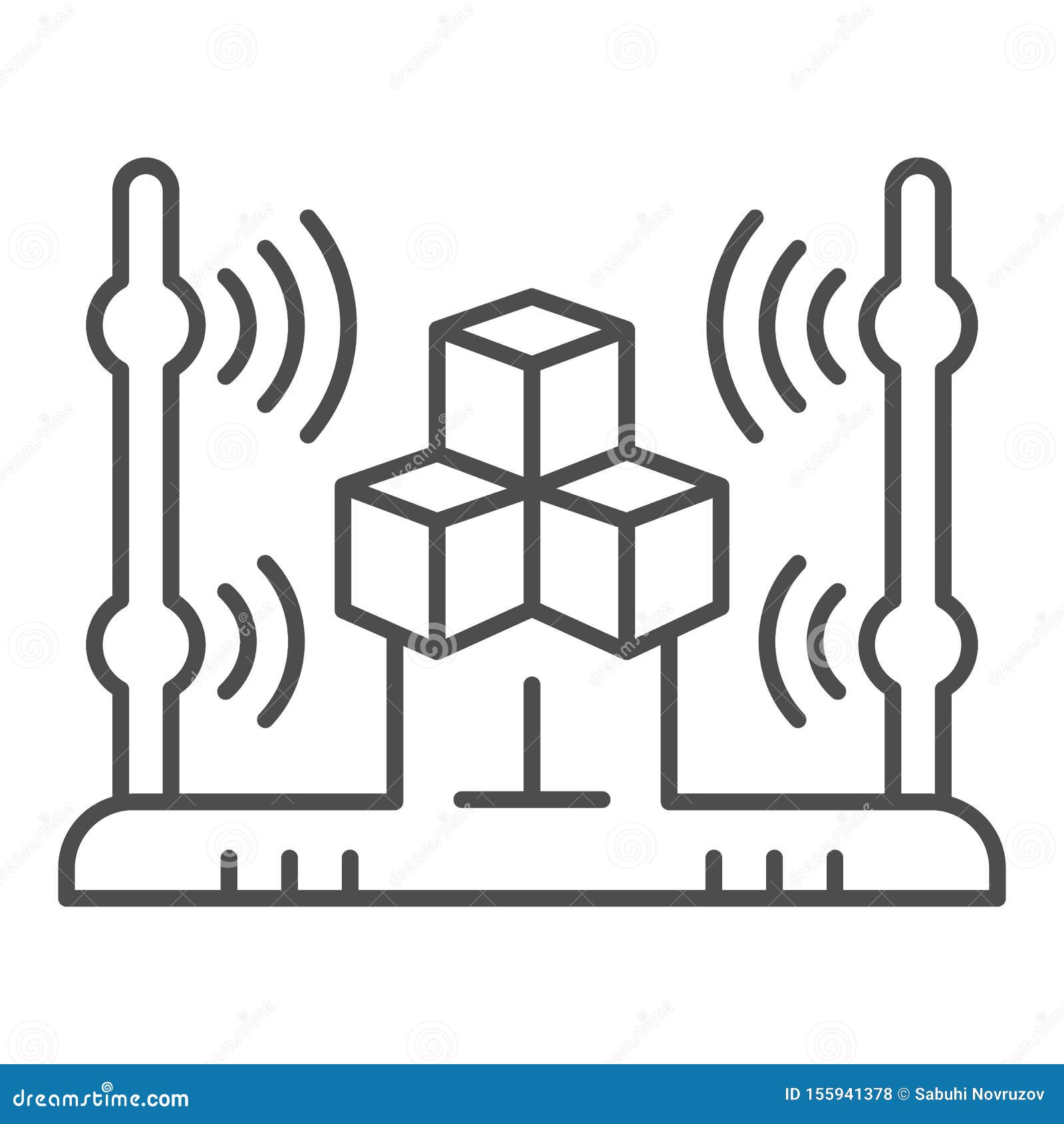 White 3D Scanner With Cube Projection Icon Isolated On White Background ...