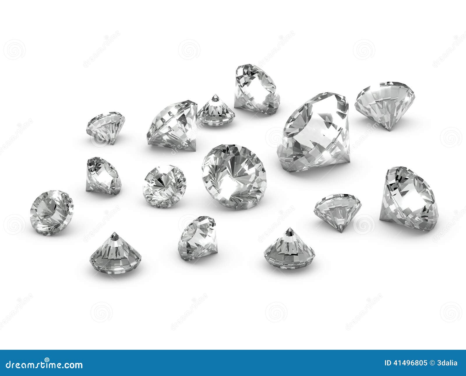 3d Scattered diamonds stock illustration. Illustration of diamonds ...