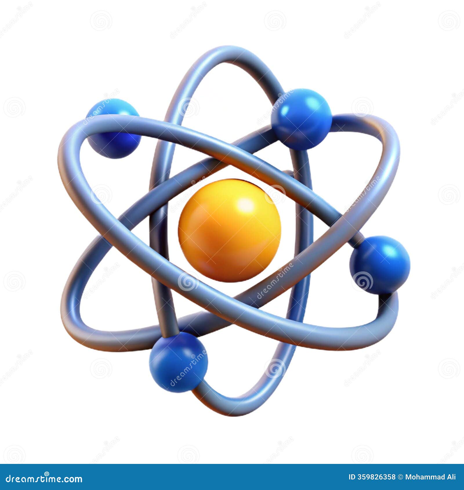 3D Science Atom Model stock photo. Image of education - 359826358