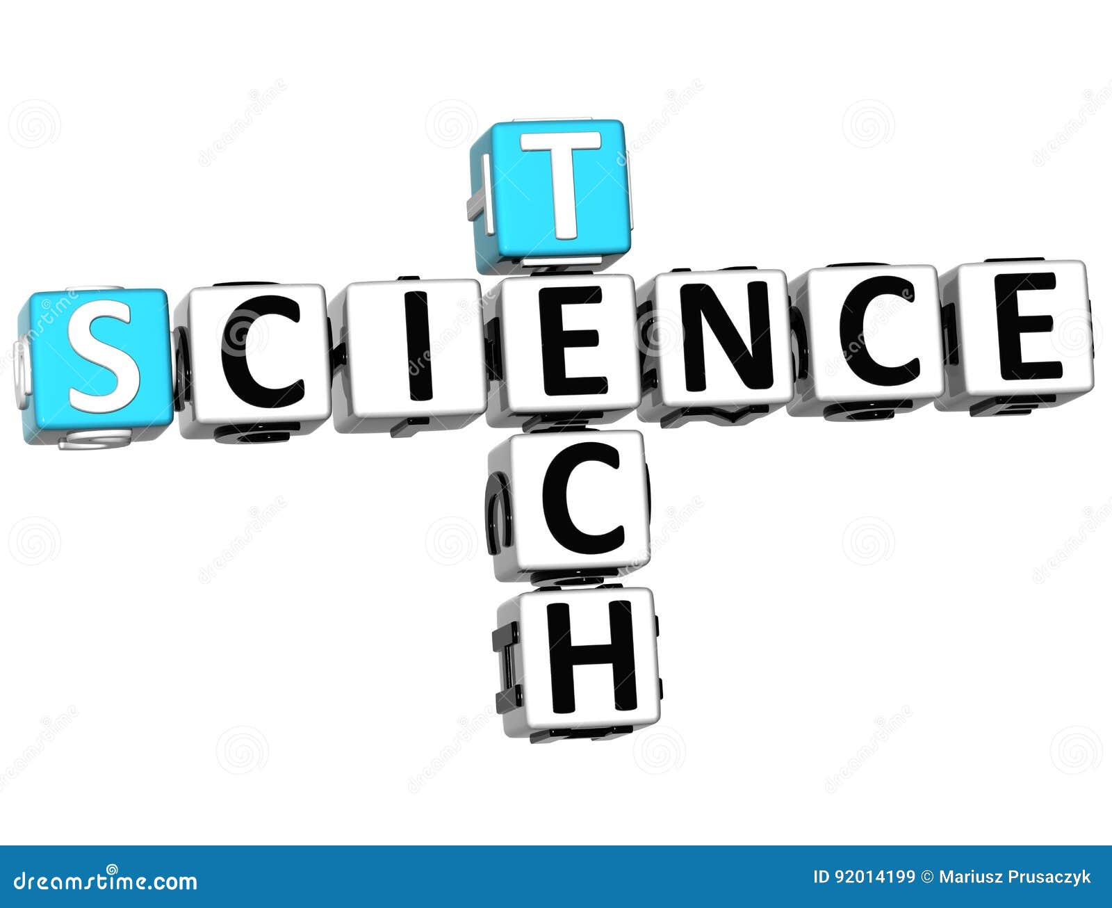 3D Science Tech Crossword stock illustration. Illustration of business ...