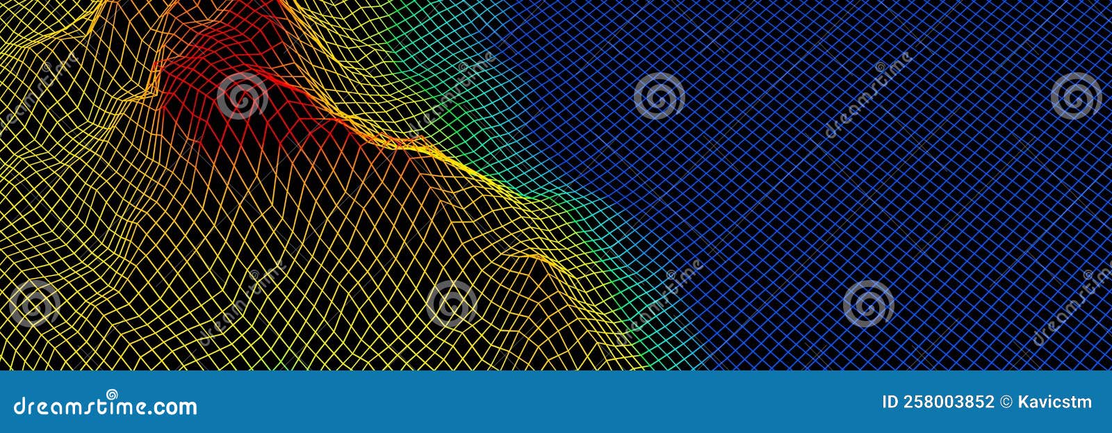 3D Scientific Grid Terrain Gradient Color Island Stock Illustration ...