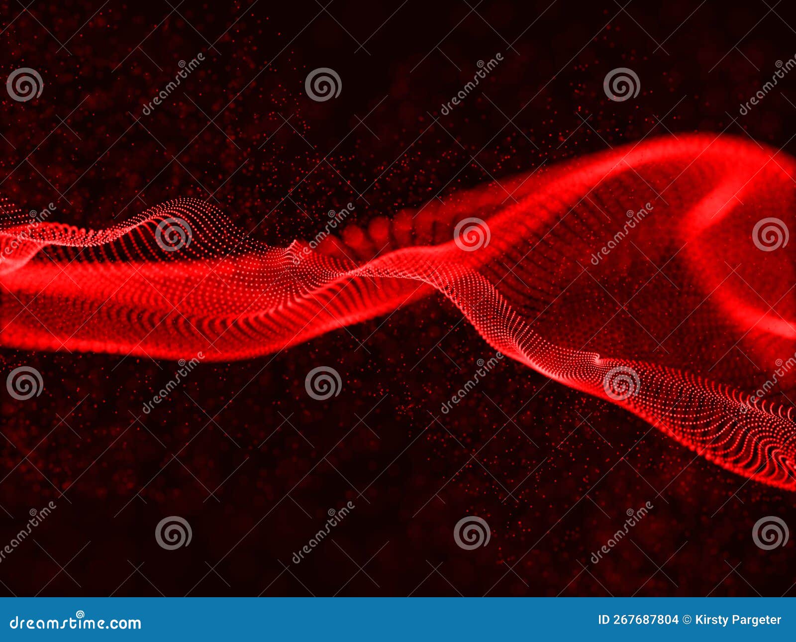 3D Scientific Technology Background with Particle Waves Stock ...