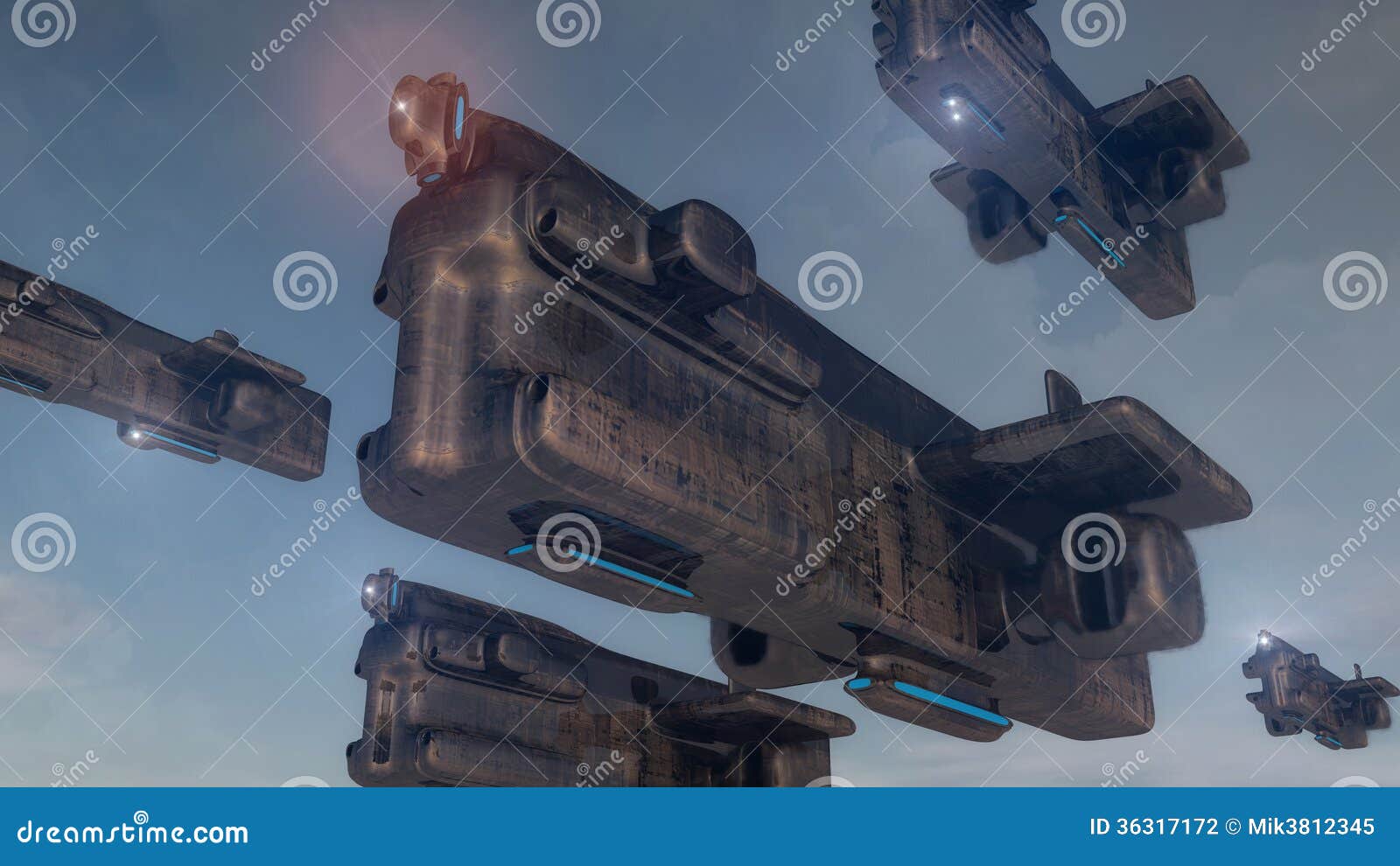 3d SCIFI UFO stock illustration. Illustration of aircraft - 36317172