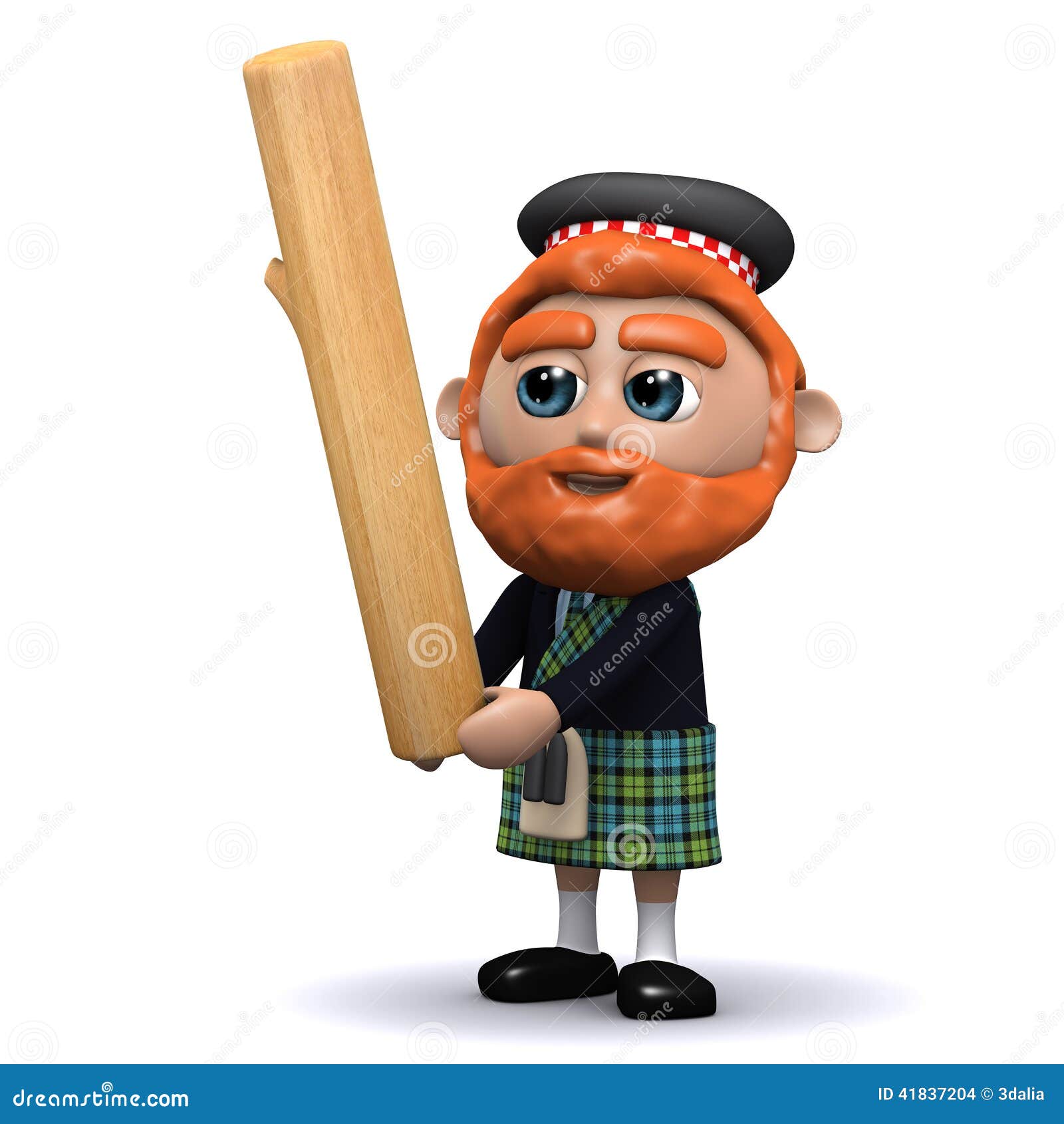 Man With Caber On Map Vector Illustration | CartoonDealer.com #3157542
