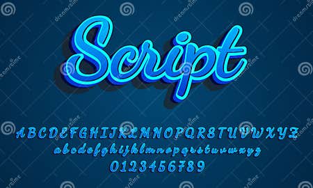 3D Script Text Effect, Editable Text Style Stock Vector - Illustration ...