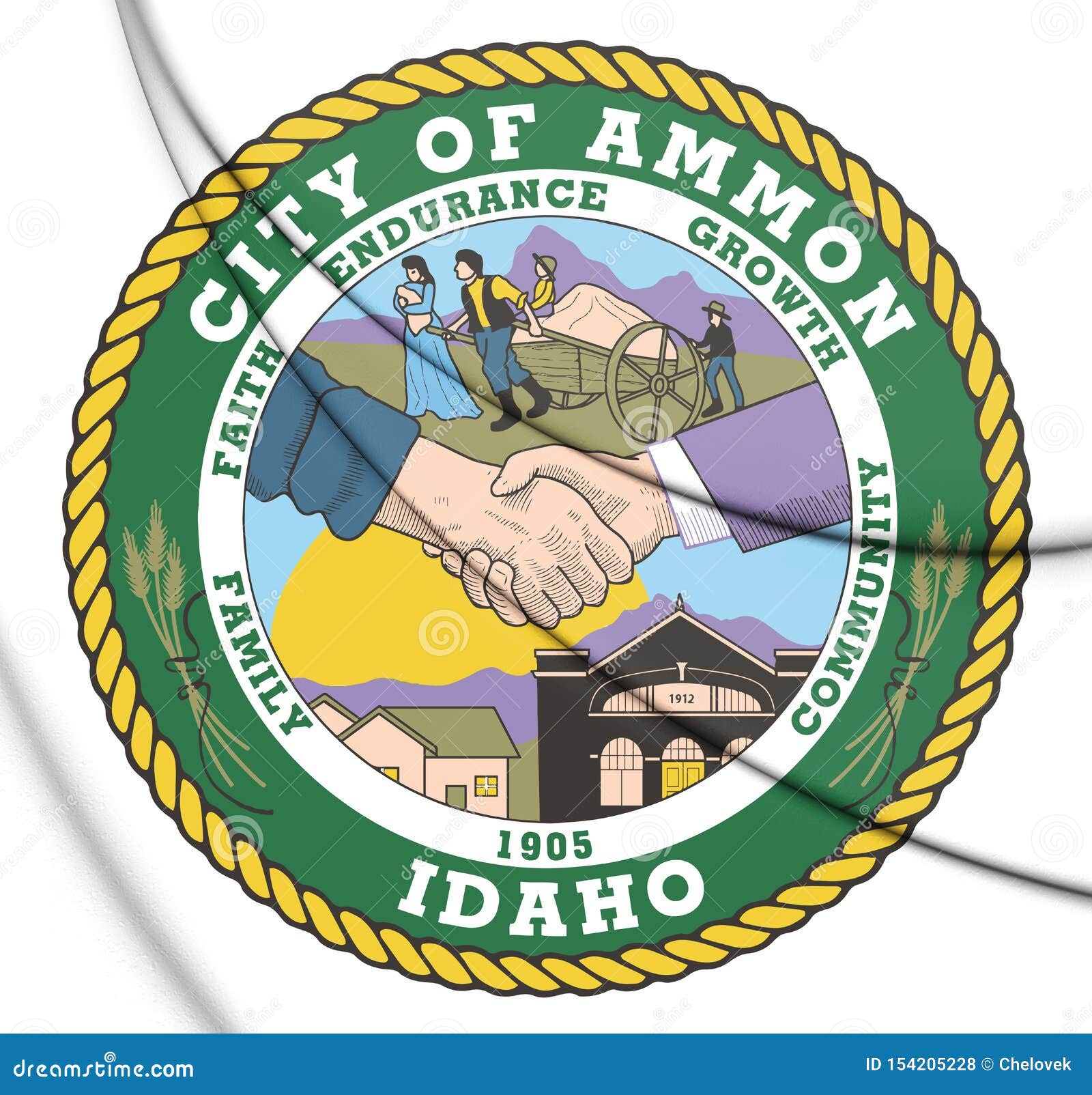 Idaho Full Of American Flag Waving In The Wind Vector Illustration ...