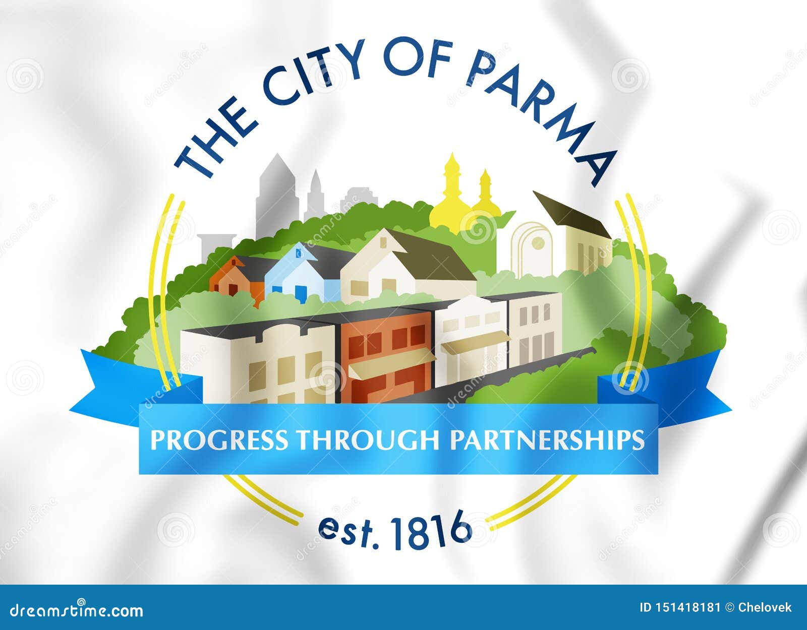 3D Seal of Parma Ohio, USA. Stock Illustration - Illustration of arms ...