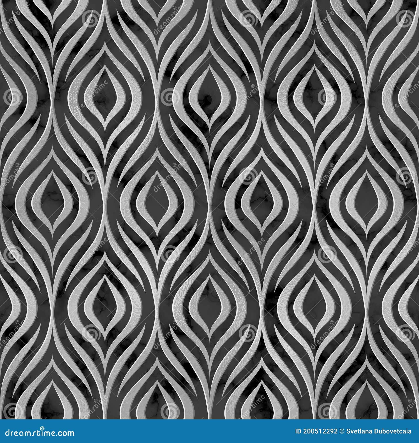 3d Seamless Pattern. Silver Metallic Background. Abstract Geometric ...