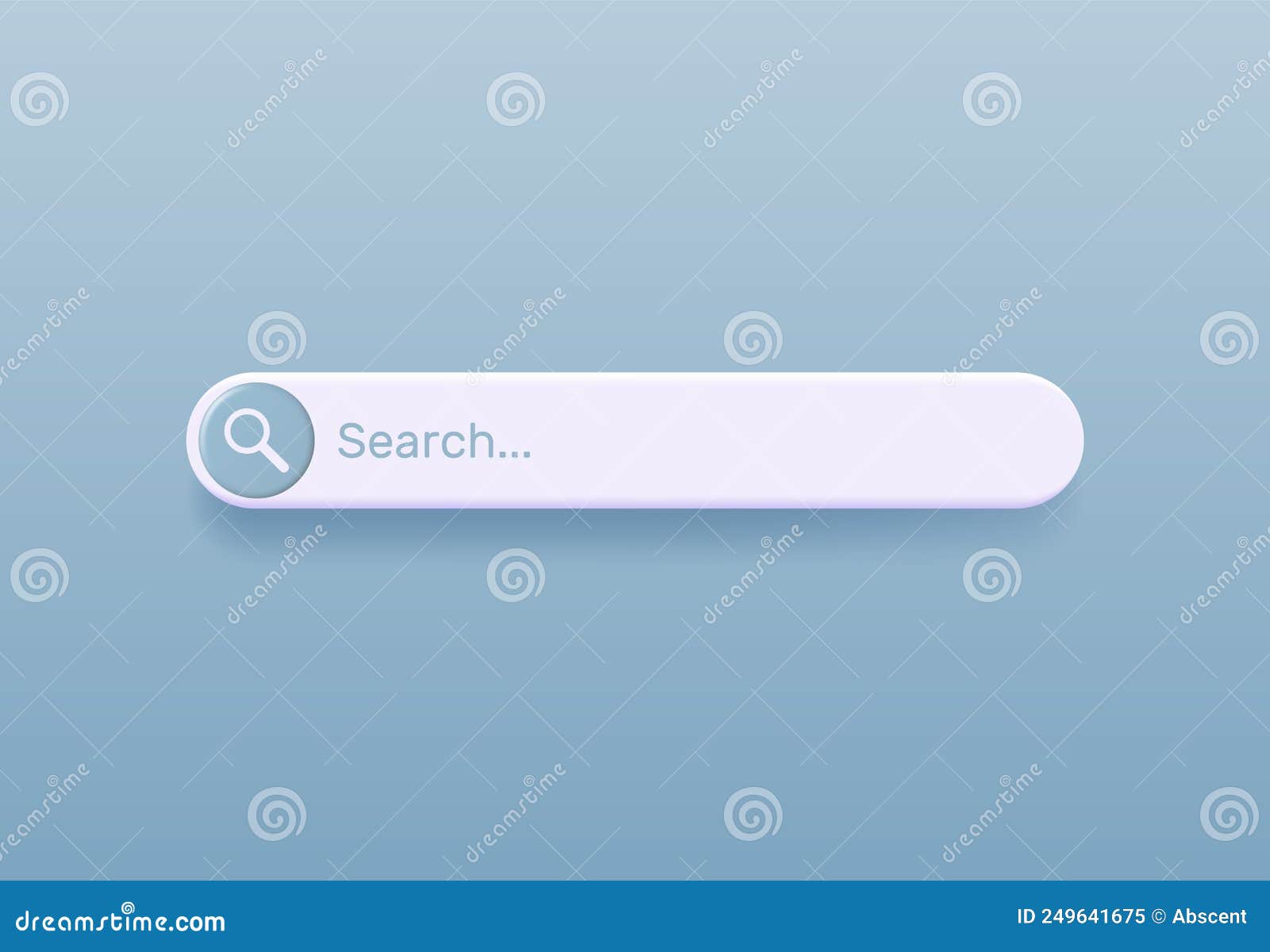 3D Search Bar Blank Isolated. Stock Vector - Illustration of grey ...