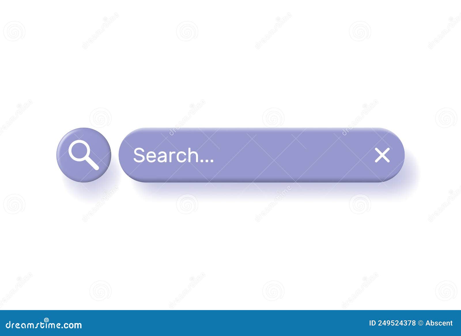 3D Search Bar Blank Isolated. Stock Vector - Illustration of vector ...