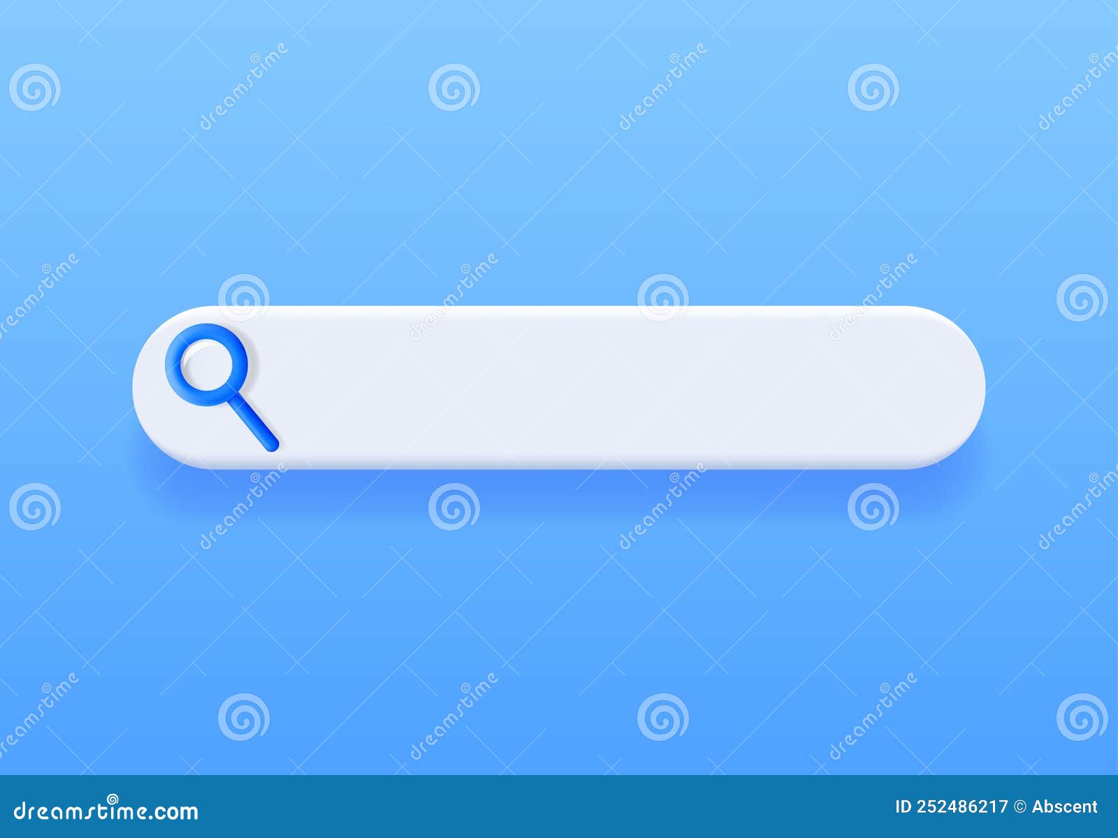 3D Search Bar Blank Isolated. Stock Vector - Illustration of flat ...