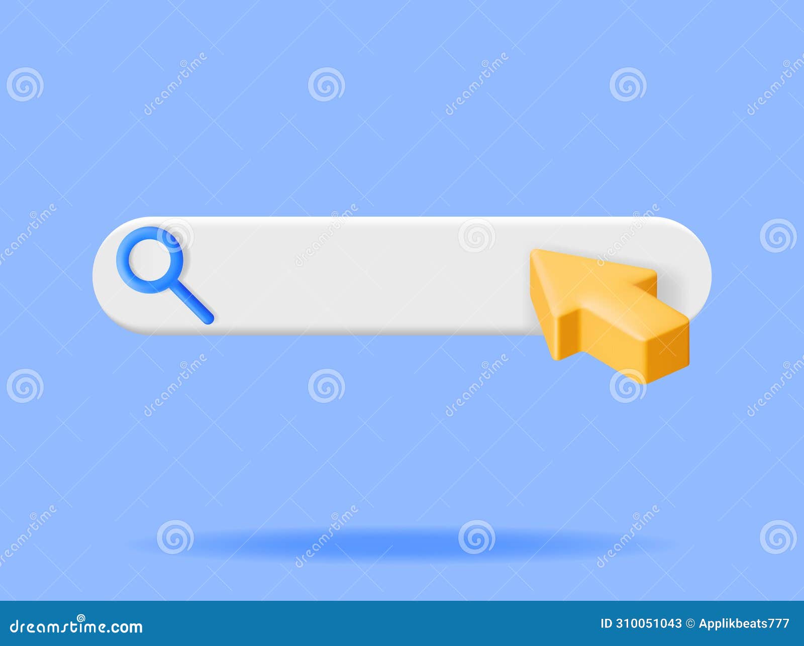 3D Search Bar with Cursor and Magnifying Glass Stock Vector ...