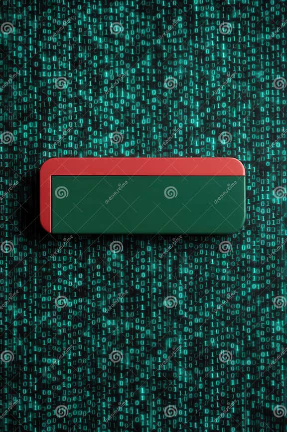 A 3D Search Bar Floating Over a Sea of Binary Code, Symbolizing the ...