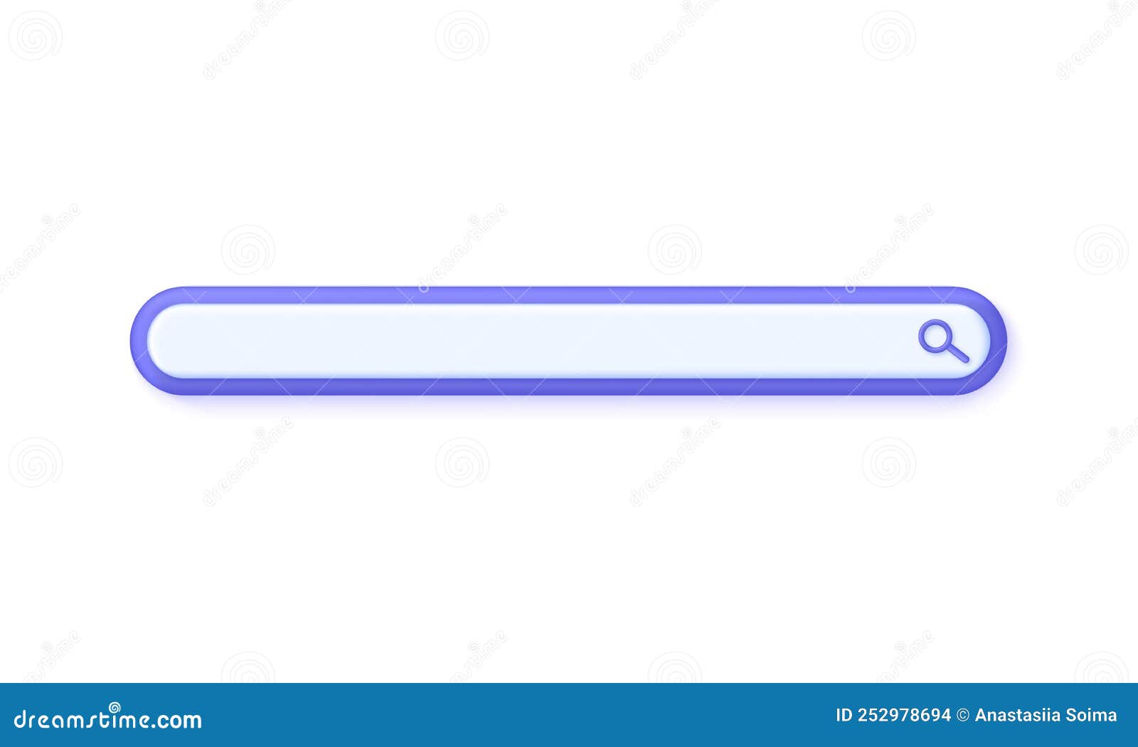 3D Search Bar Illustration. Navigation and Search Concept Stock Vector ...