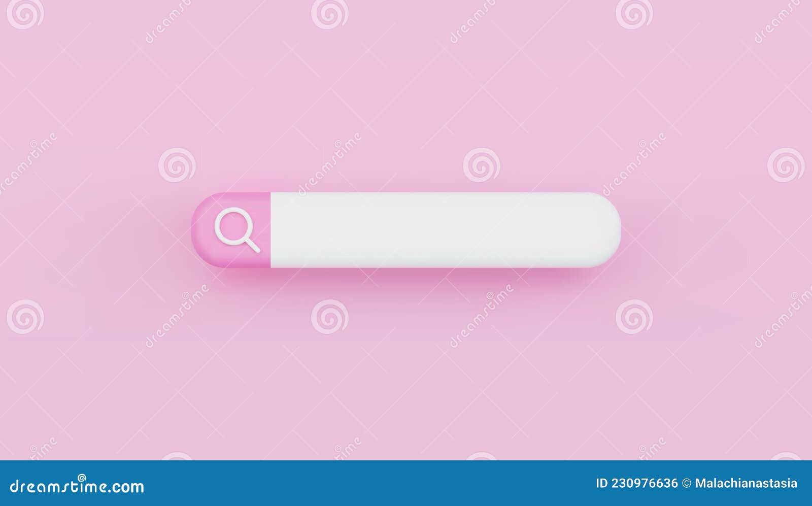 3D Search Bar Isolated on Pink Background Vector Illustration. Web Page ...