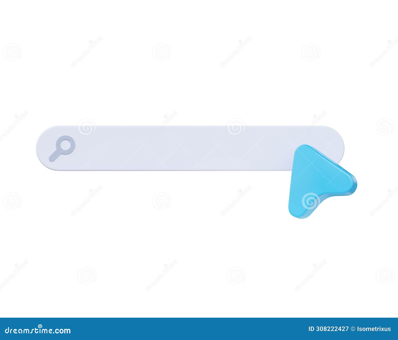 3d Search Bar for Website with Yellow Cursor. Web Frame Render with Field for Text. Www Tab ...