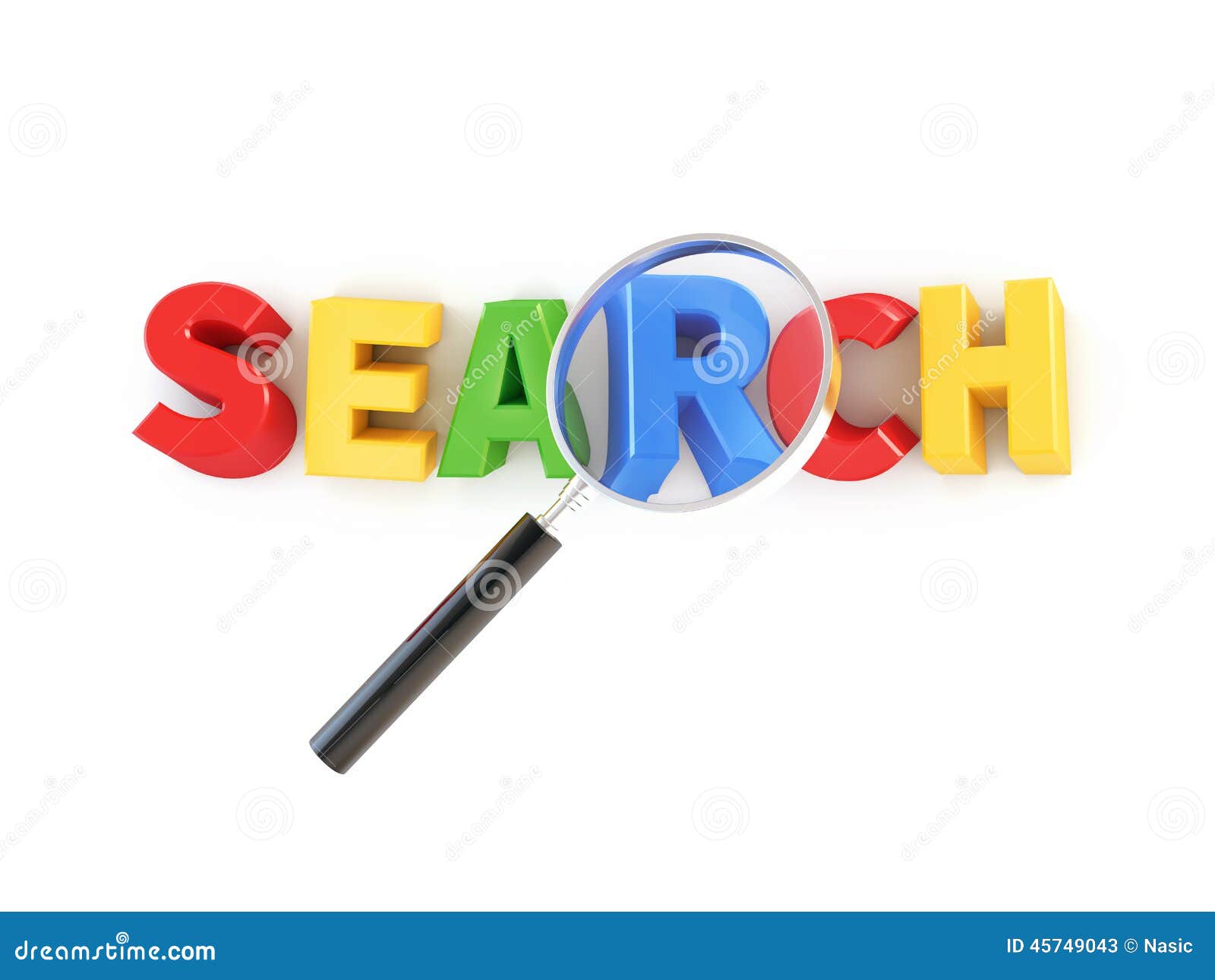 3d Search icon stock illustration. Illustration of colors - 45749043