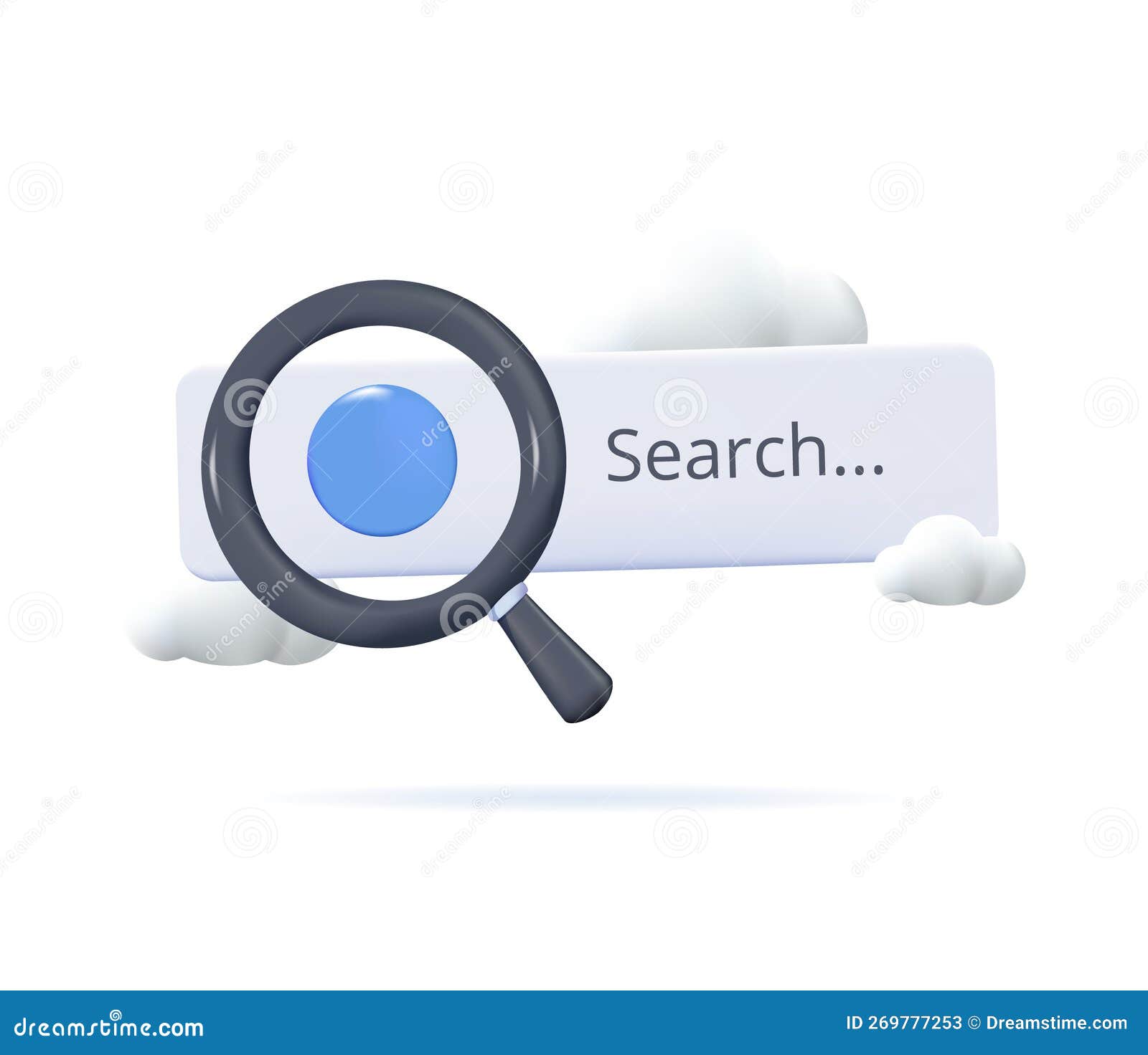 3d Search Tab. SEO Magnifying Glass 3d Search Icon, Optical Search. UI ...