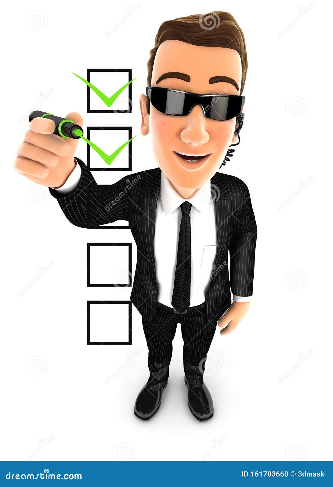 3d Security Agent Checklist with Marker Stock Illustration ...
