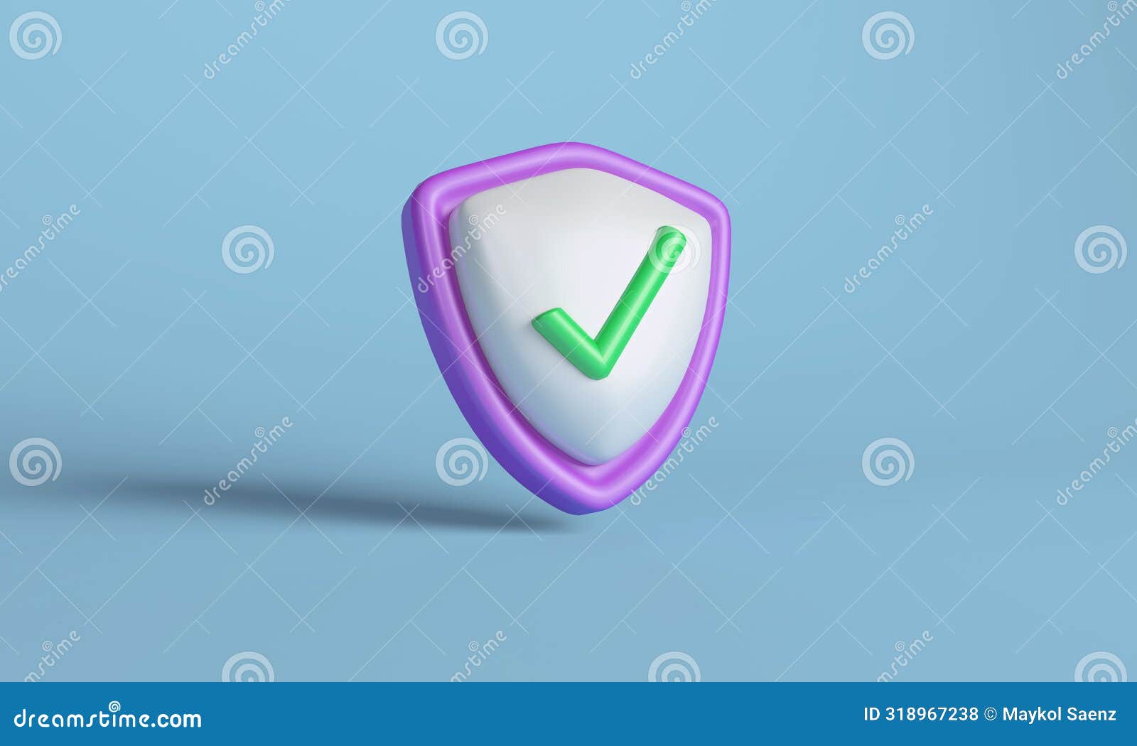 3D Security Shield with Check Mark Stock Illustration - Illustration of ...
