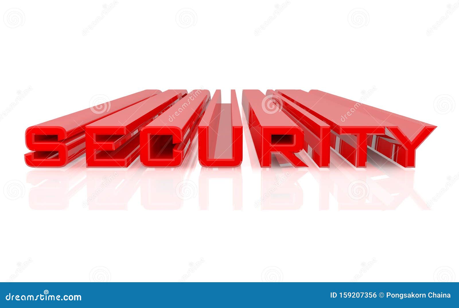 3D SECURITY Word on White Background 3d Rendering Stock Illustration ...