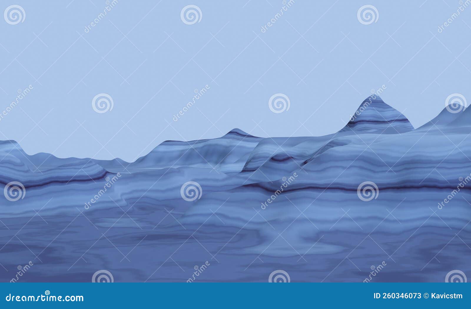 3D Sedimentary Mountain. Bedded Terrain Stock Illustration ...