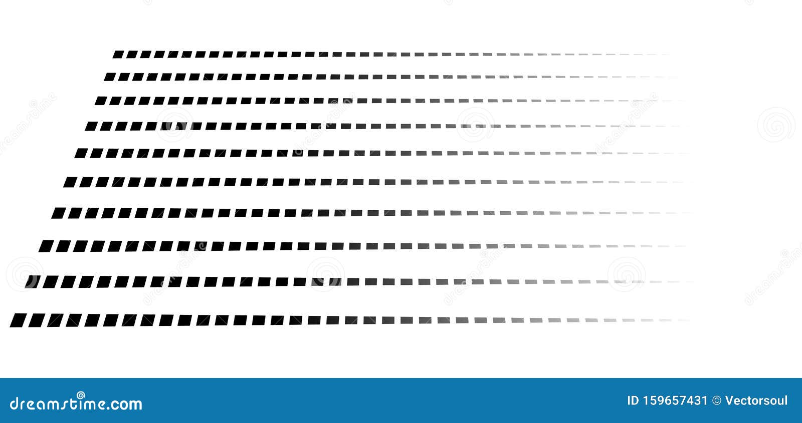 3d Segmented, Dashed Lines Geometric Pattern. Vanish, Diminish Strips ...