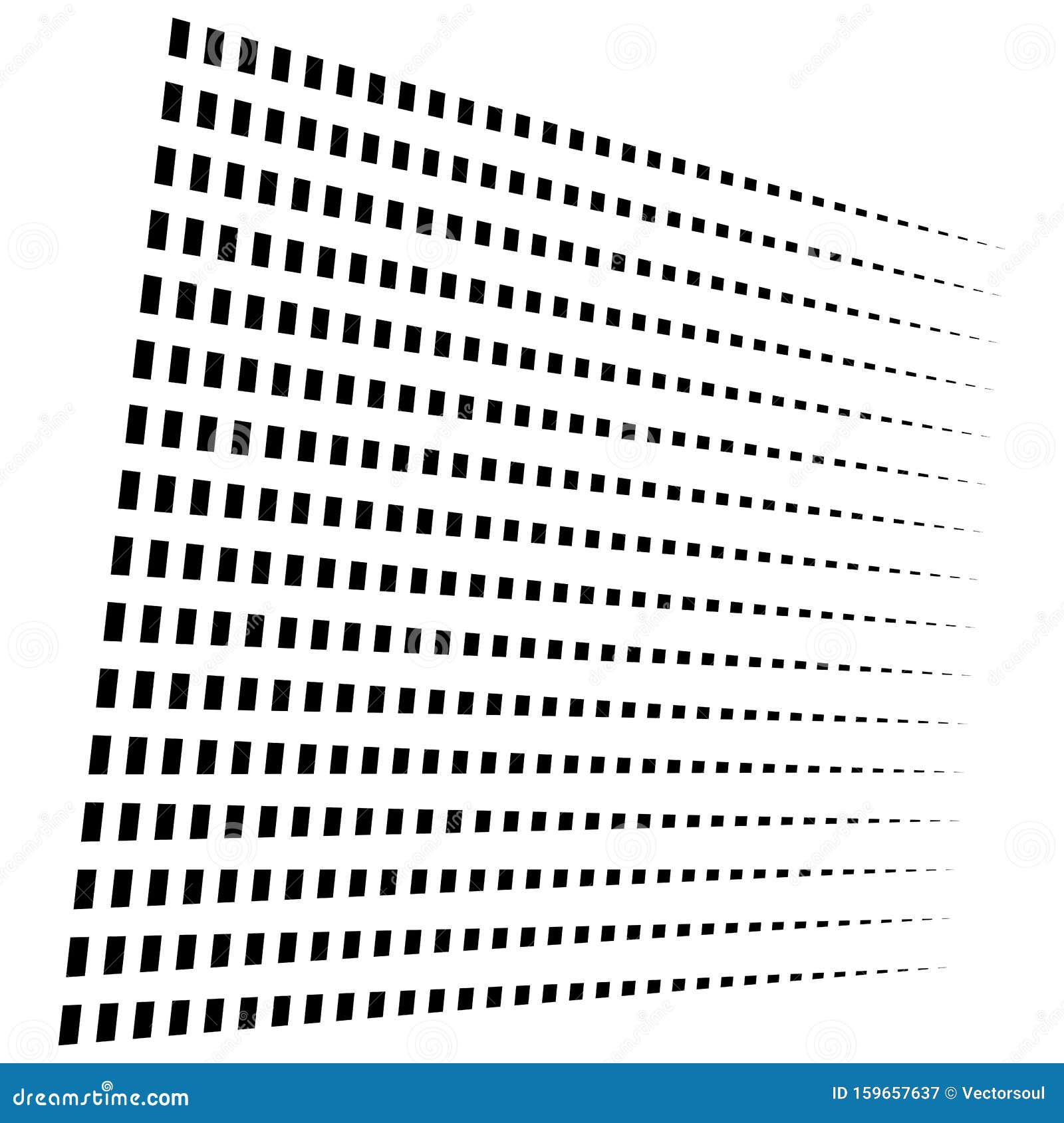 3d Segmented, Dashed Lines Geometric Pattern. Vanish, Diminish Strips ...