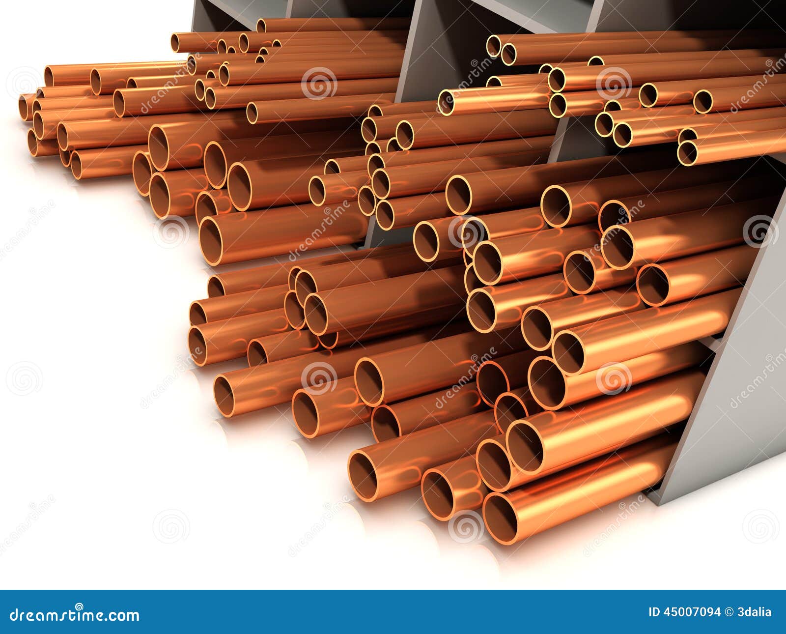 Copper Drainage Pipes On White Background Royalty-Free Illustration ...