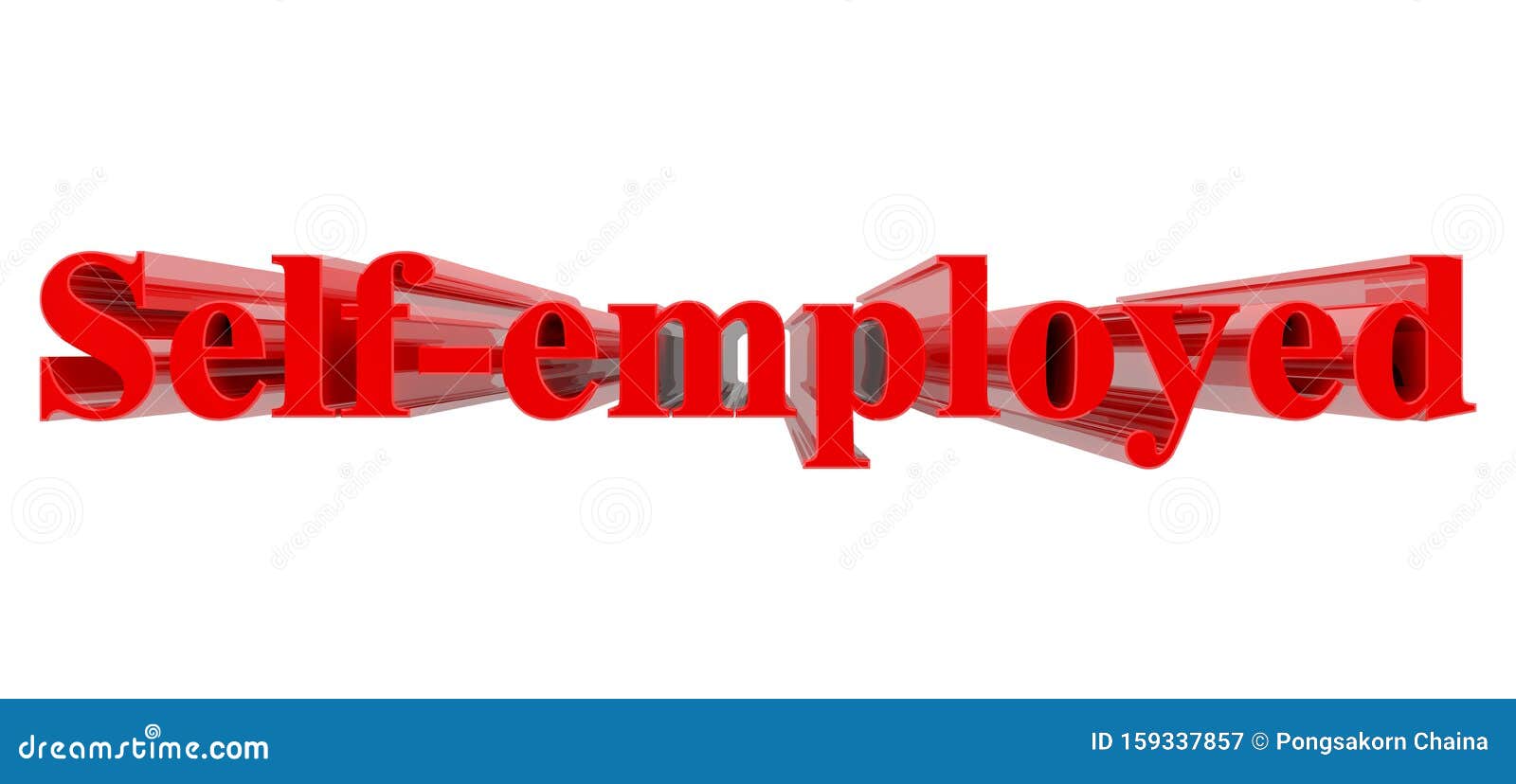 3D Self-employed Word on White Background 3d Rendering Stock ...