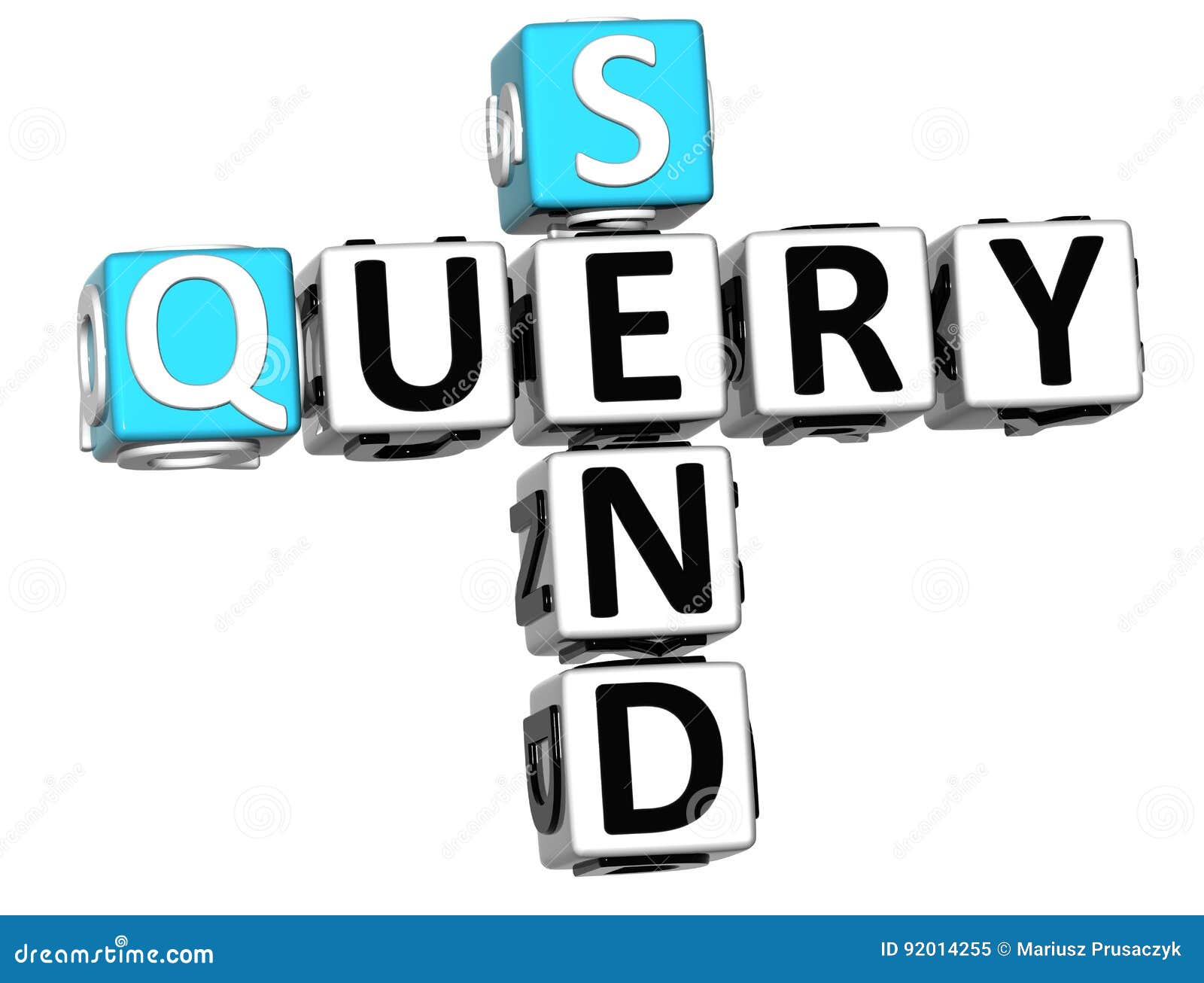 3D Send Query Crossword on White Background Stock Illustration ...