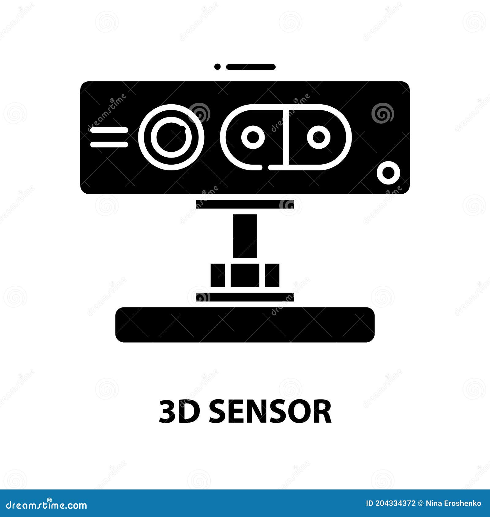 3d Sensor Icon, Black Vector Sign with Editable Strokes, Concept ...
