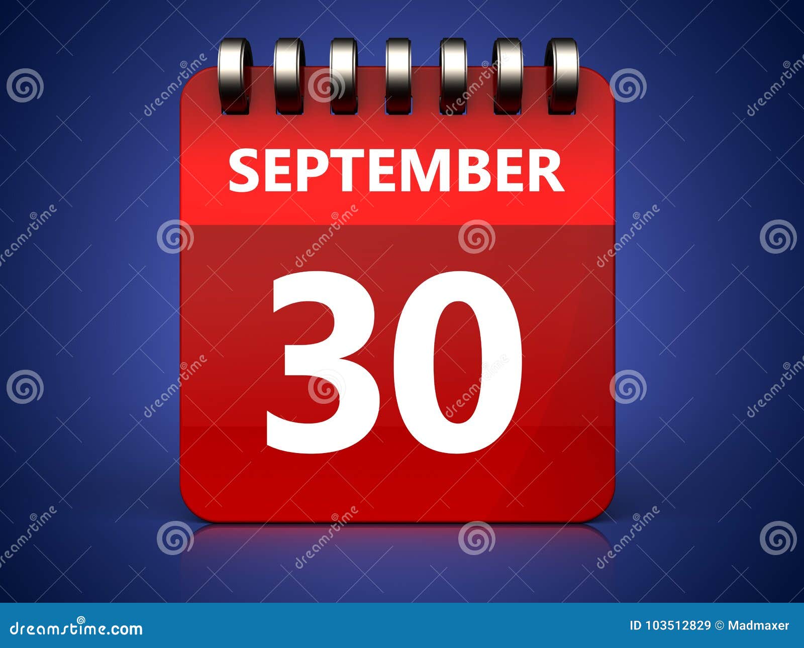 3d 30 september-kalender stock illustratie. Illustration of teruggeven ...