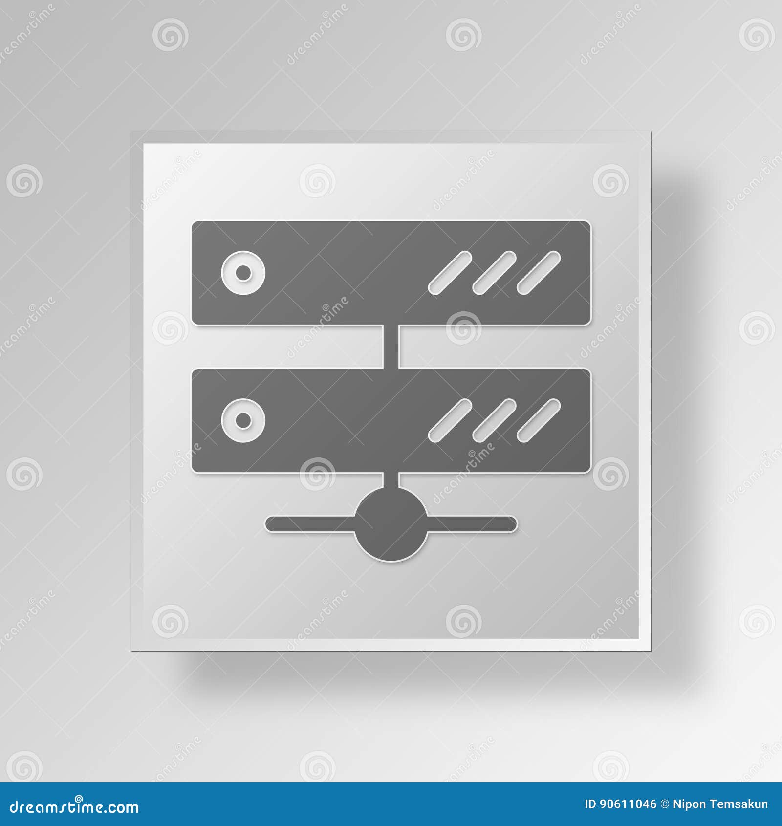 3D Server Icon Business Concept Stock Illustration - Illustration of ...