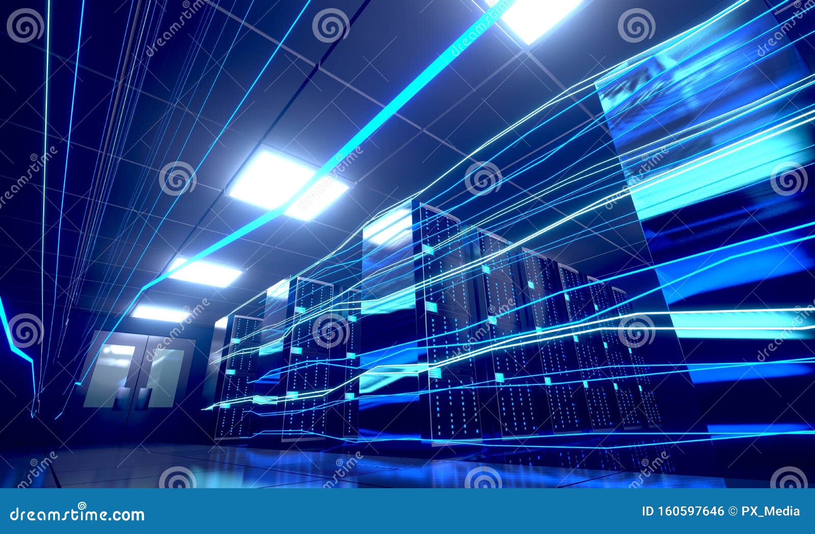 3D Server Room/ Data Center - Storage, Fast Internet Concept Stock ...