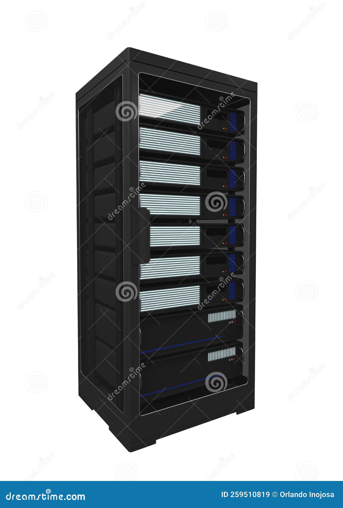 3d-servertower Met Witte Achtergrond Stock Illustratie - Illustration ...