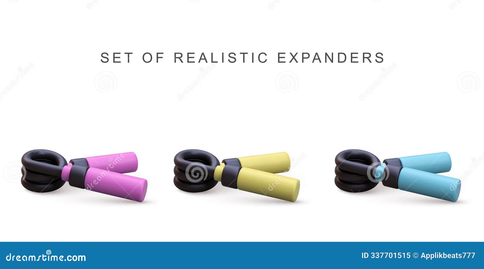 3d Set Carpal Expanders On White Background. Vector Illustration ...