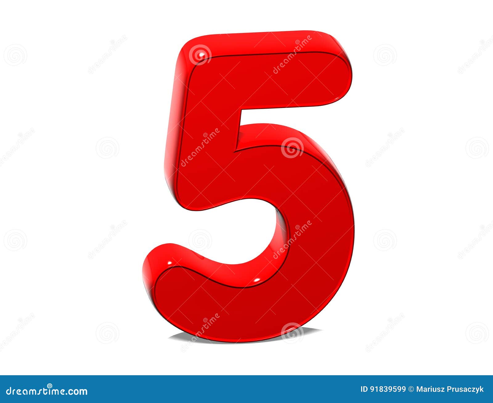 3D Set Red Number on White Background Stock Illustration - Illustration ...