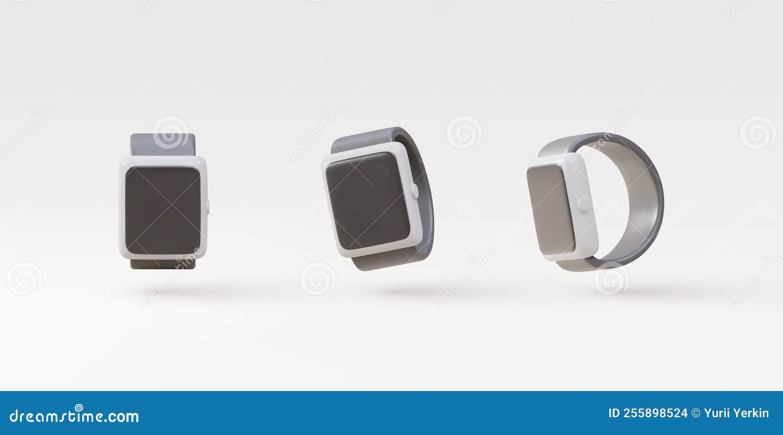 3D Set Smart Watches in White Color. Vector Illustration Stock Vector ...